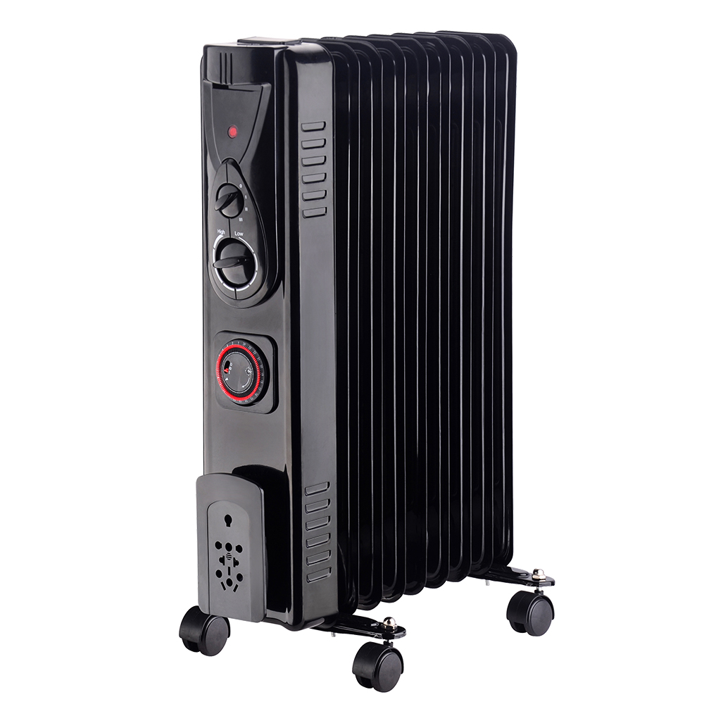 Electric Oil Filled Radiator 2000W 9 Fin Portable Heater with 24H Timer ...