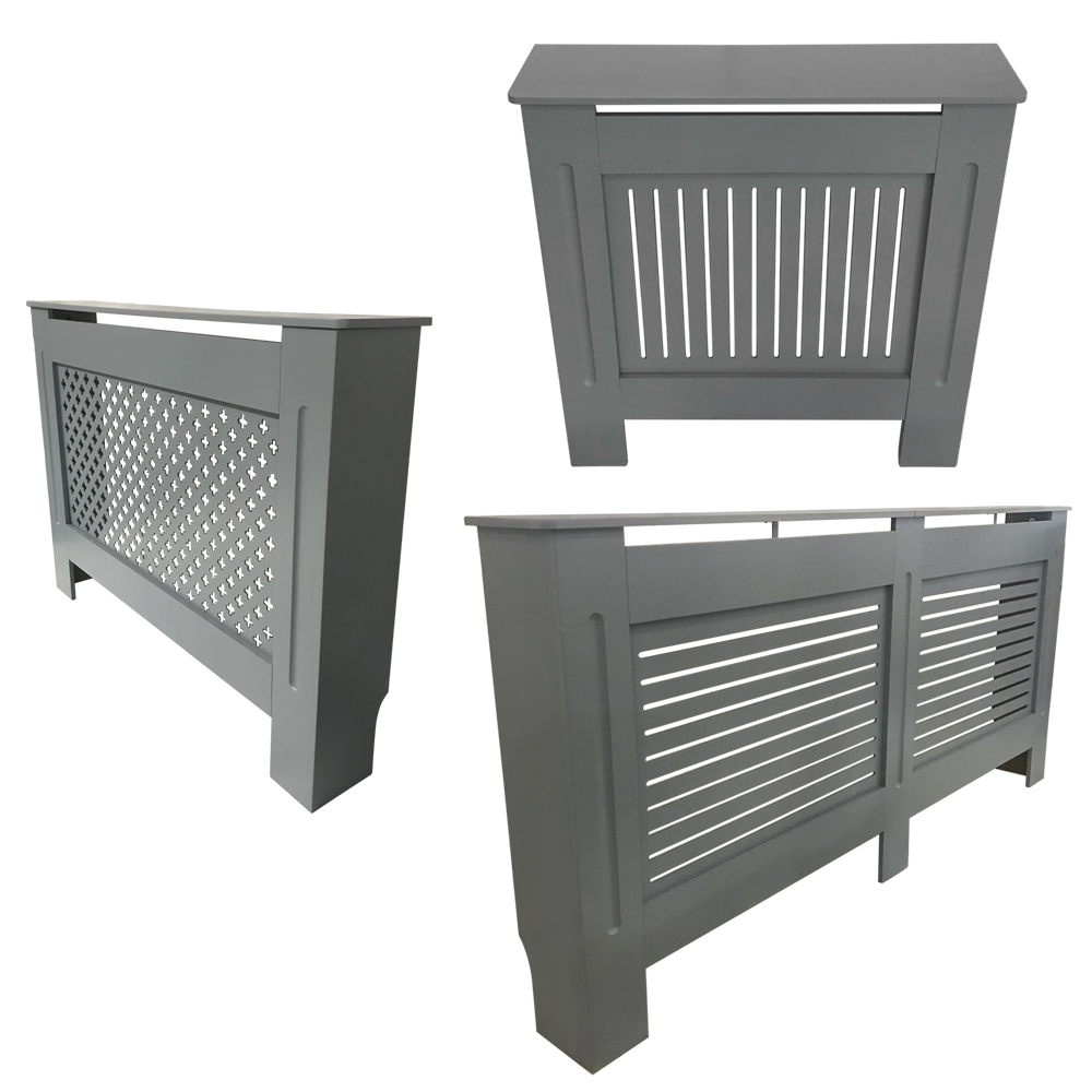 Radiator Cover Grey Traditional E1 Grade MDF Grill Cabinet Wall Shelf ...