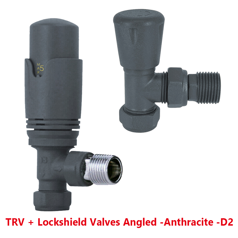 Thermostatic Manual Lockshield Radiator Valves 15mm Angled Straight ...