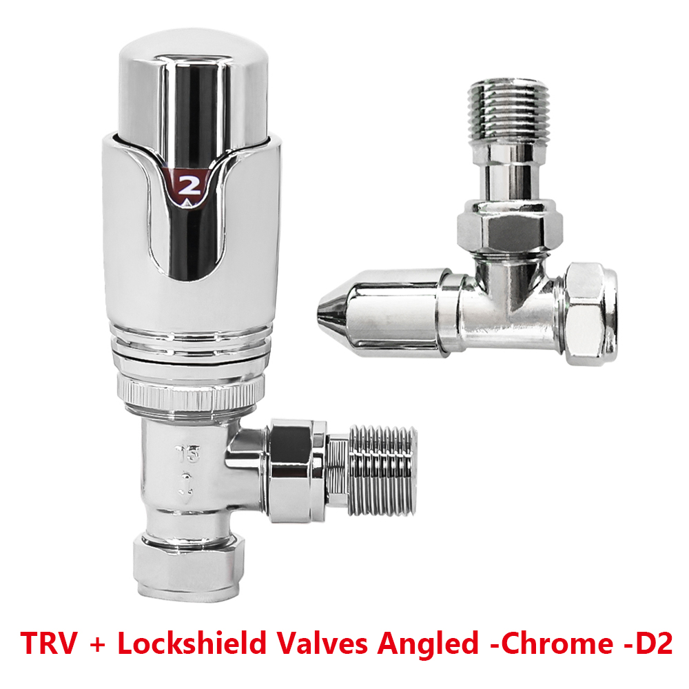 Thermostatic Manual Lockshield Radiator Valves 15mm Angled Straight Corner Pair | eBay