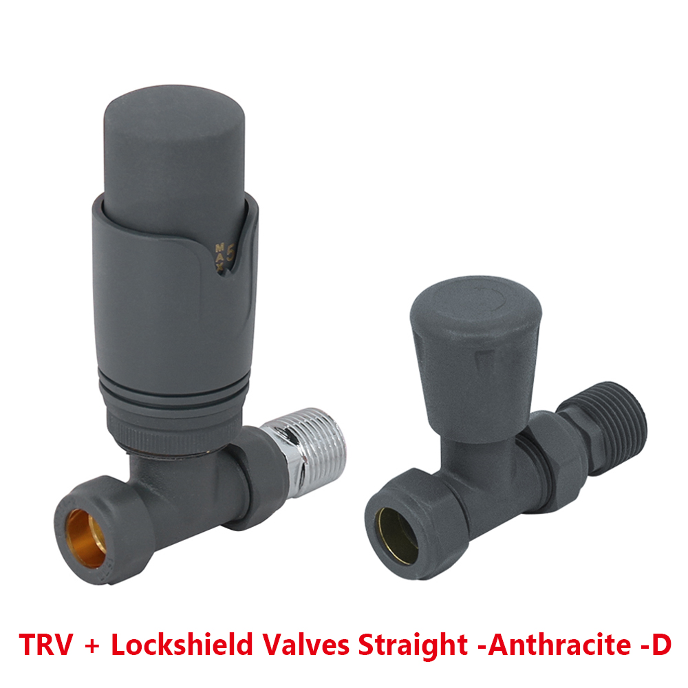 Thermostatic Manual Lockshield Radiator Valves 15mm Angled Straight ...
