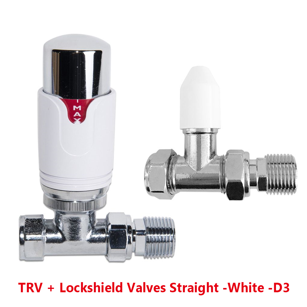 Thermostatic Manual Lockshield Radiator Valves 15mm Angled Straight ...