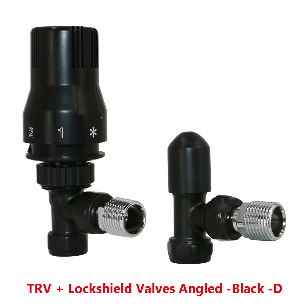 Thermostatic Manual Lockshield Radiator Valves 15mm Angled Straight ...