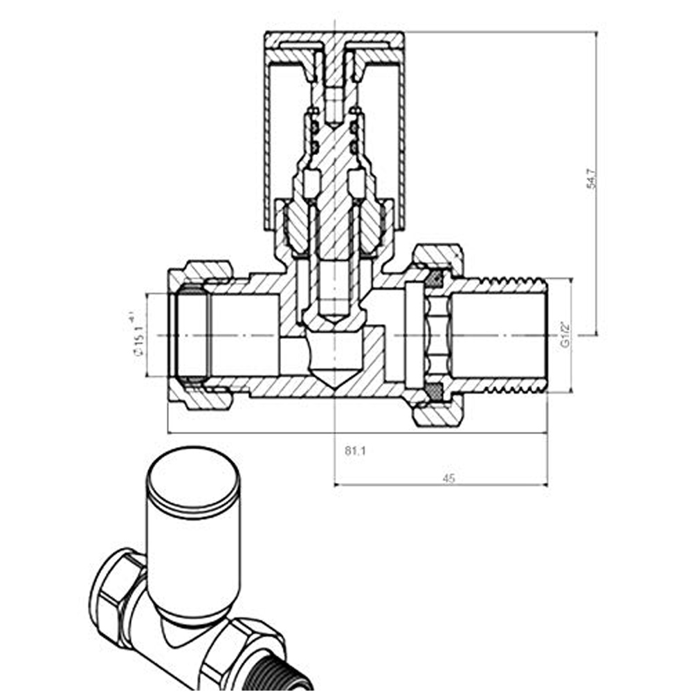 Thermostatic Manual TRV Radiator Valves 1/2" x 15mm Angled Straight Rad ...