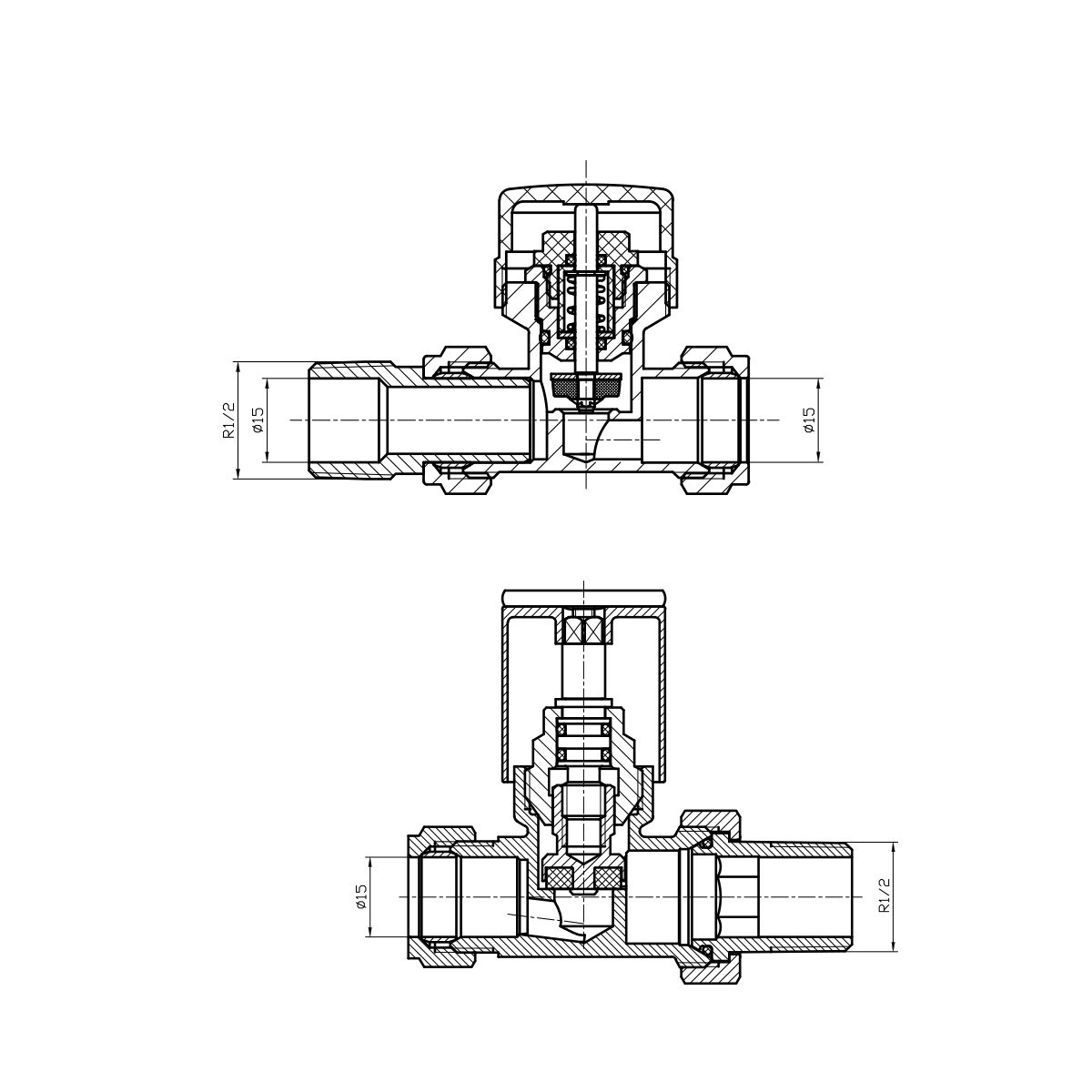 Thermostatic Manual TRV Radiator Valves 1/2" x 15mm Angled Straight Rad ...