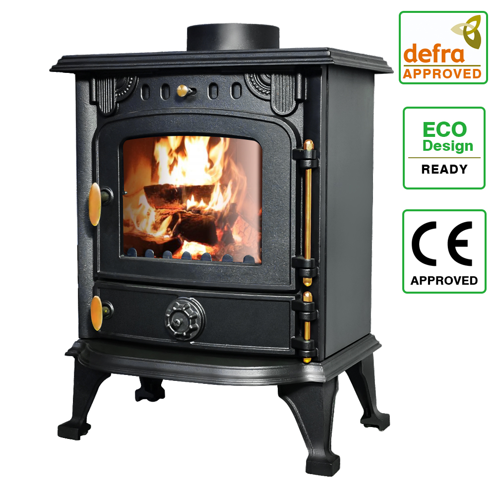 5KW Defra Approved Multifuel Stove Cast Iron Eco Design Wood Burning ...